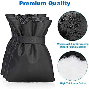 Outdoor Faucet Cover for Winter - Pro 7.1"W x 10.6"H Outdoor Water Faucet Cover Socks for Winter Freeze Protection Pipe Insulation Reusable Waterproof Insulated Spigot backflow Cover,Black