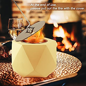 Tabletop Fire Pit, Concrete Table Top Fire Pits Bowl, Mini Fireplace Portable Rubbing Alcohol Burner with Extinguisher Lids, Roast Marshmallow or Make S'Mores for Indoor, Outdoor, Garden, Balcony
