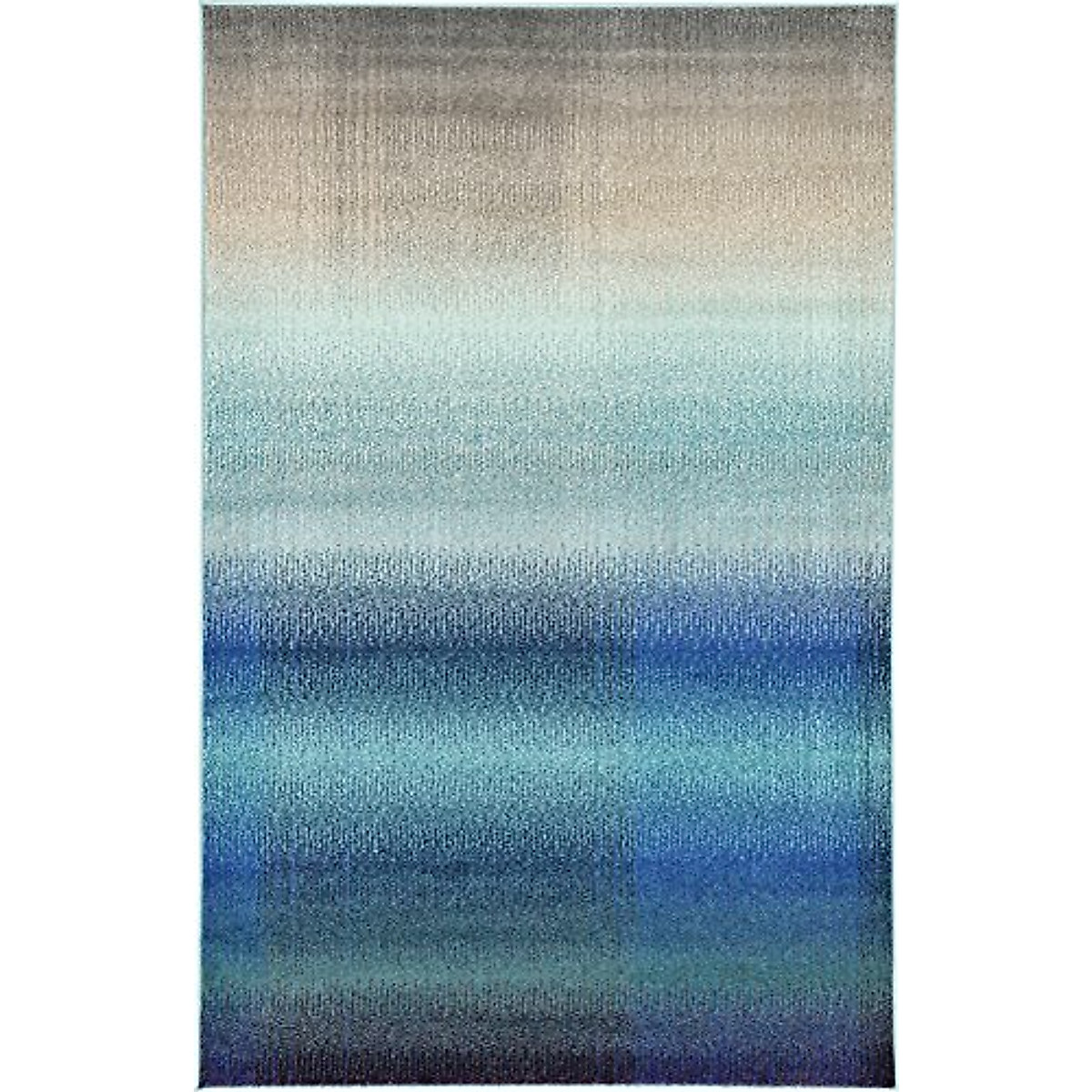Unique Loom Estrella Collection Distressed, Gradient, Dark Colors, Abstract, Modern Area Rug, 5 ft x 8 ft, Blue/Beige