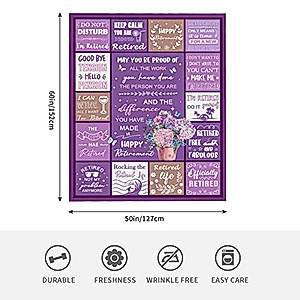 Retirement Blanket Gifts, Retirement Blanket Gifts for Women 50 * 60 Blanket Retirement Blanket Gift Coworker Friends, Retirement Blanket Party Decorations