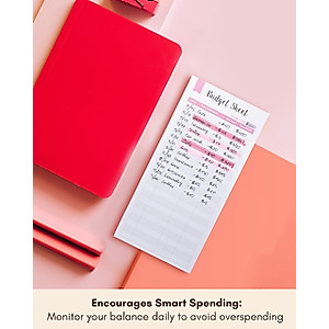 Set of 60 Spending Tracker A6 Budget Sheets I Money Tracker for Budget Planner Binder - Use with Budget Tracker, Budget Folder, Budget Envelopes - Size 3.2 x 6.6 Inches - A6 Budget Binder Inserts