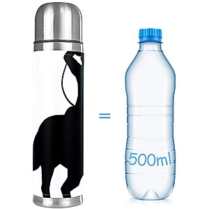 Stainless Steel Leather Vacuum Insulated Mug Horse Silhouette Thermos Water Bottle for Hot and Cold Drinks Kids Adults 16 Oz