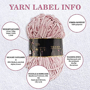 JubileeYarn Chenille Yarn - Worsted Weight - 100g/Skein - Topaz - 2 Skeins