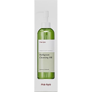 ma:nyo Herb Green Cleansing Oil 6.7 fl oz (200ml) Korean Facial Cleanser, Daily Makeup Remover for Women, Effective Cleansing Without Clogging Pores, with Artemisa, Tea Tree