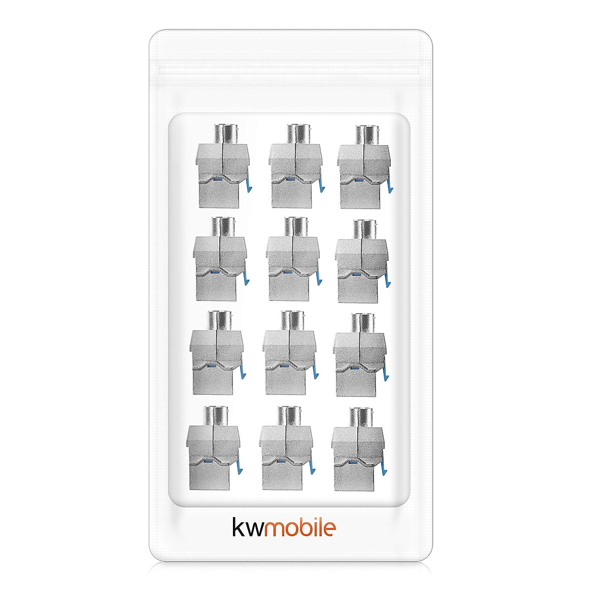 kwmobile Keystone Module Jacks - 12 Piece CAT-8 Shielded Keystone Jack RJ45 Cat 8 Ethernet Module 40 Gbit with Shielded Metal Housing