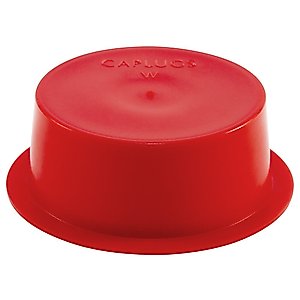 Caplugs 99394846 Plastic Tapered Cap and Plug with Wide Flange W-14X, PE-LD, Cap OD 1.120" Plug ID 1.284", Red (Pack of 100)