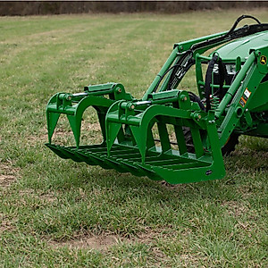 Titan Attachments 60in Root Grapple Bucket Attachment Fits John Deere Loaders, Hook and Pin Connection
