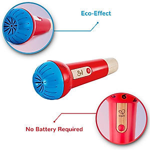 Hape Mighty Echo Microphone | Battery-Free Voice Amplifying Microphone Toy for Kids 1 Year & Up, Red, Model Number: E0337