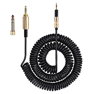 weishan Coiled Audio Cable Replacement for Audio-Technica ATH-M50X, ATH-M40X, ATH-M70X Gaming Headphones, 2.5mm to 3.5mm Extension Aux Cord Wire 5ft to 16ft