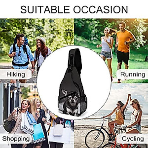 Chihuahua with Hearts Bubbles Sling Backpack Print Shoulder Chest Bag Crossbody Bag Travel Daypack for Women Men