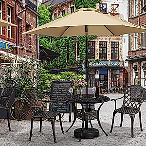 Yaheetech Aluminum Arm Dining Chairs Set of 4, Outdoor Patio Bistro Dining Set with Hollow Design of Back, Metal Chairs for Garden Yard Deck, Bronze