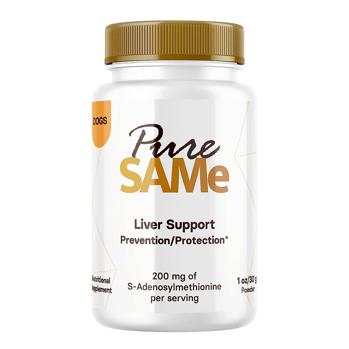 MedsMeHappy Pure SAM-e 200 mg Liver Support for Dogs, Chicken Flavored 30g 1oz Powder, Scoop Inside