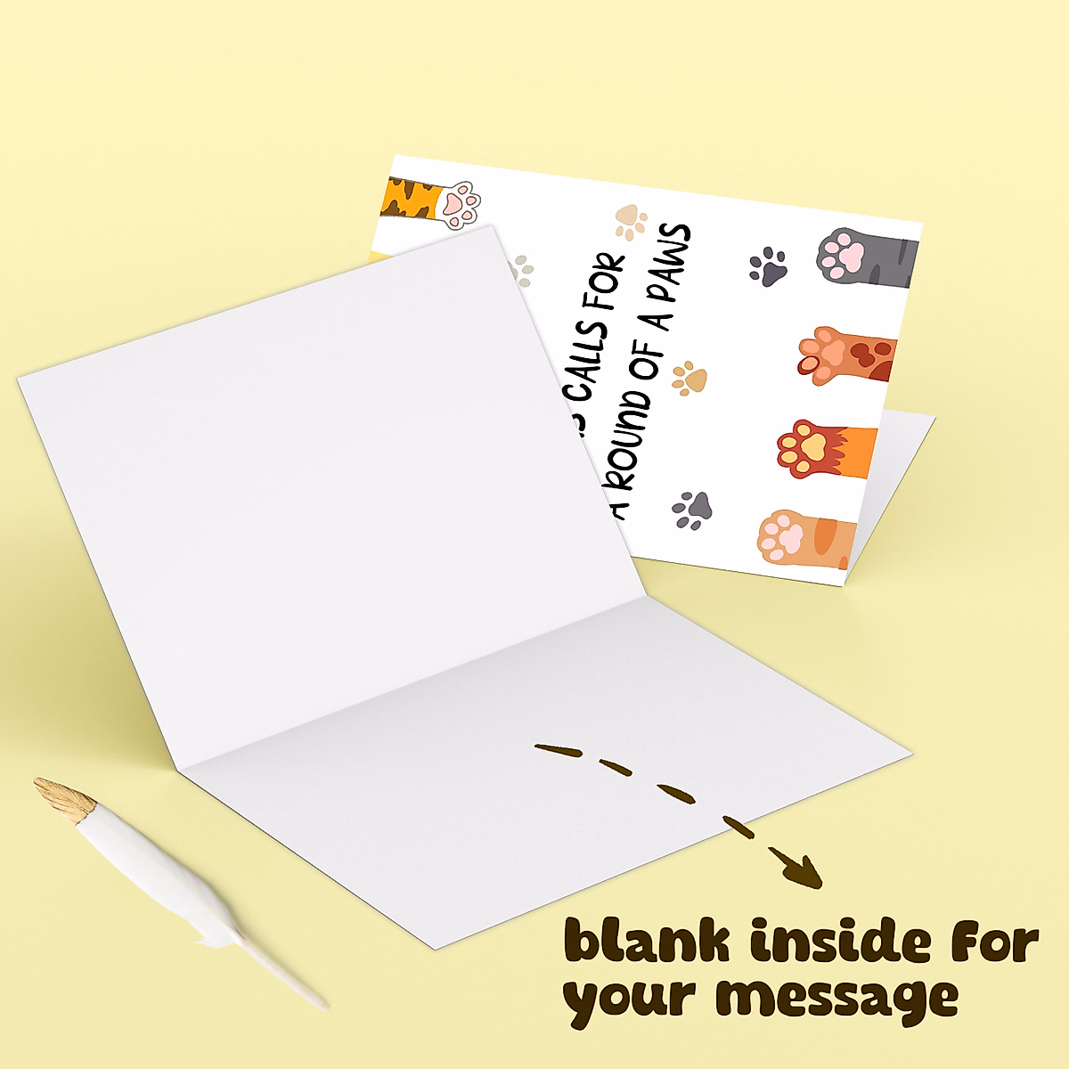 Funny Graduation Card for Friends, Cute Paws Congratulations Card for Him Her, New Job Card