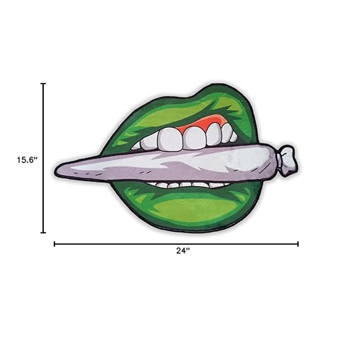 Rugendary Marijuana Lip Rug Smoking Weed Rug Green Soft and Cozy Thick Lip Shaped Carpet for Bedroom Kitchen Living Room Bathroom Area Rug (1.3x2 ft.)