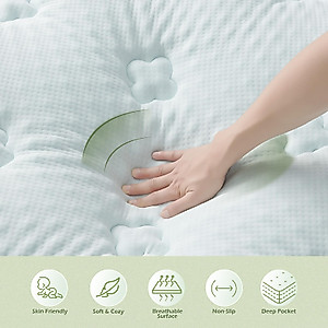 Hansleep Memory Foam Mattress Topper Queen Size, Mattress Pad Queen Size with Deep Pocket, Breathable Air Mattress Cover, 60x80 Inches