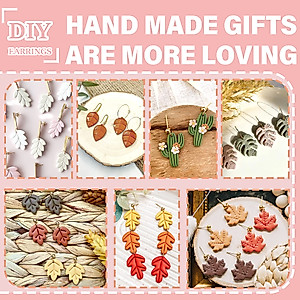 Jartian Leaf Shape Cutters Set, 10 PCS Clay Earring Cutters for Jewelry Making Supplies, Polymer Clay Tools with Earring Clip and Earring Hook