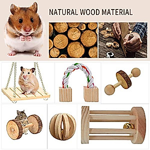 McFeddy Guinea Pigs Rabbits Hamster Chew Toys 10 Pcs of Wooden Small Animal Cage Accessories Organic Apple Wood Activity Toy Exercise wheelTeeth Molars Pet ball Suitable for Mouse Chinchillas Bird etc
