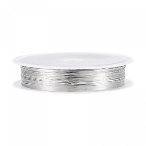 uxcell 28 Gauge Copper Wire 0.3mm Dia Silver Tone Resistant Beading Wires Pendant Making Art Craft DIY Weaving 15M, 1 Roll