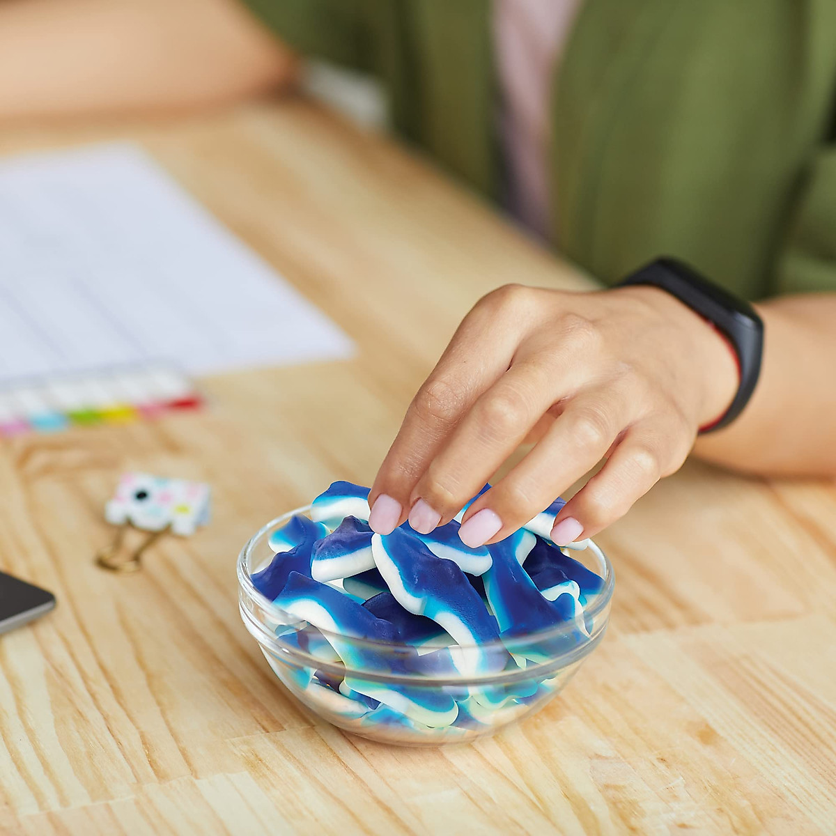 Funtasty Blue Sharks Gummy Candy, Blue Raspberry Marshmallow Flavor - 11-Ounce Bag