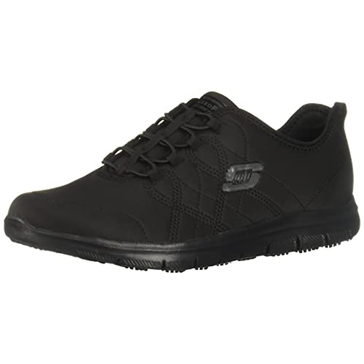 Skechers for Work Women's Ghenter Srelt Work Shoe, Black, 7 M US