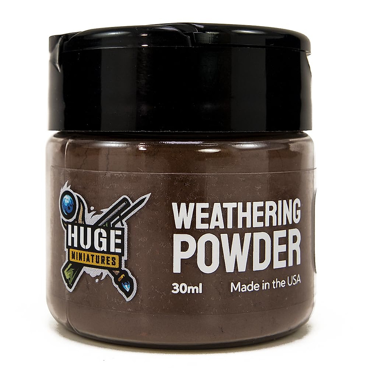 Huge Miniatures Weathering Powder, Peat Pigment for Model Terrain Scenery and Vehicles by Huge Minis - 30ml Flip-Top Container