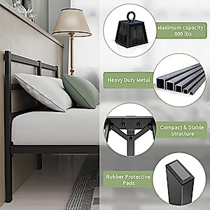 Musen King Bed Frame with Headboard and Footboard, 14 Inch Platform with Storage, Heavy Duty Steel Metal Bed Frame No Box Spring Needed, Noise Free, Anti-Slip, Easy Assembly (Max Load: 1200lb)