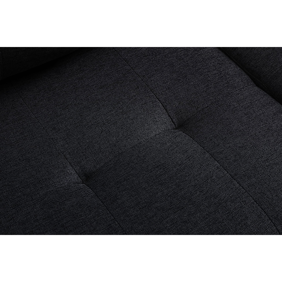 GINGVAT Modern Sectional Sofa for Living Room with Reversible Chaise Lounge and Two Cupholders, L-Shaped Couch with 2 Pillows, Black