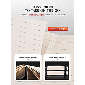 AISBUGUR Pocket Notebook Small Notebook 2-Pack, 3.7" x 5.7" pocket notebook hardcover Total 320 Pages Thick Lined Paper with Inner Pockets Leather Mini Journal Notepad