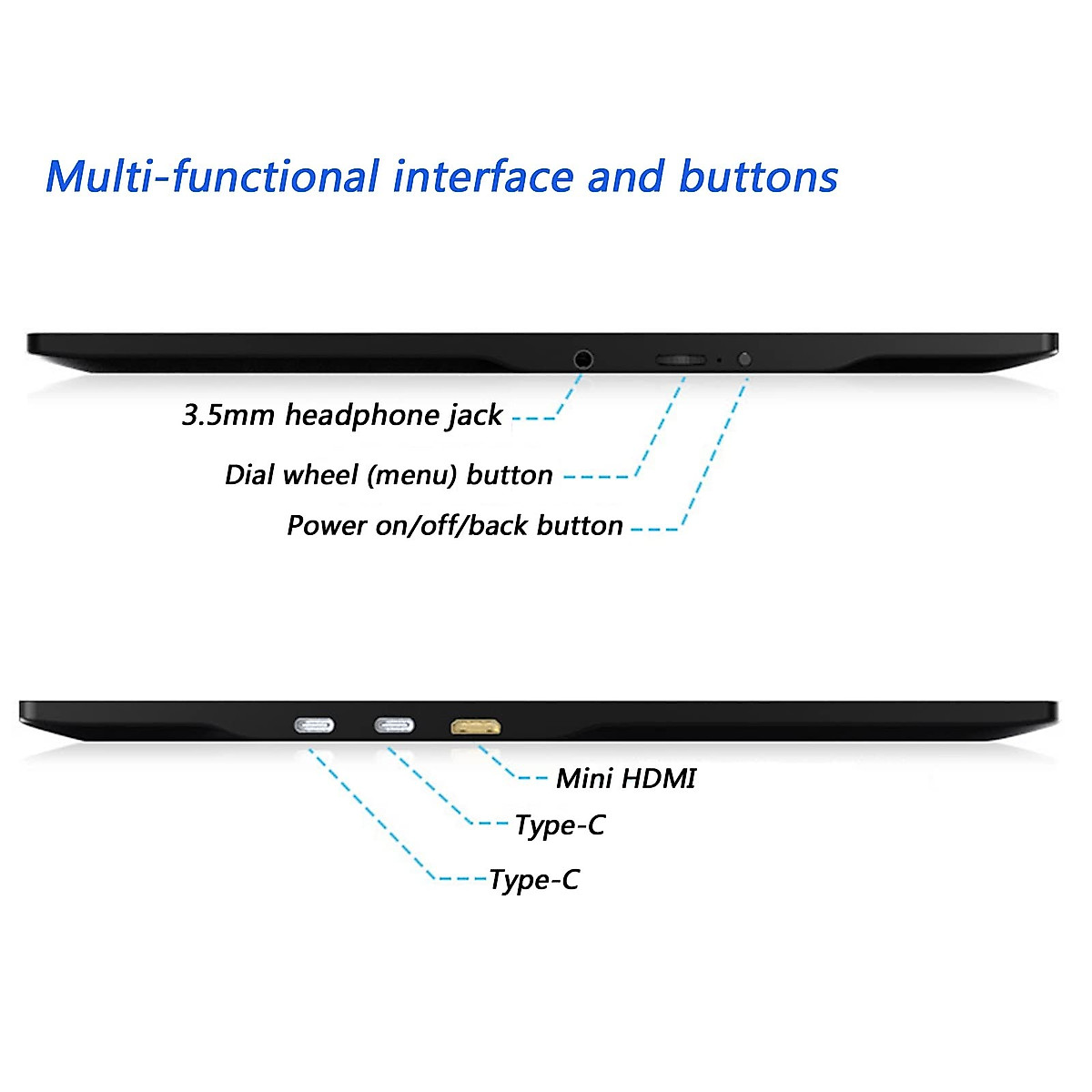 Serchou with HDMI and Type-C Interface External Expansion Screen 17.3-inch Narrow HD Display Screen Thin and Portable