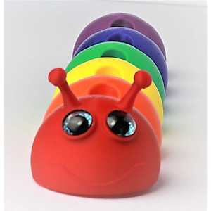 Test Tube Rack, 16mm Tube Size, Holds 15 Tubes, Fun Caterpillar Design (Rainbow, 16mm Tube Size)