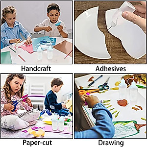 WANBAO 6 Pcs 4 Ounce Needle Tip Glue Bottle Tip Applicator Bottle with 2 Funnel, for Glue, Liquid, Oil, DIY Crafts Etc, Multicolor Lids.