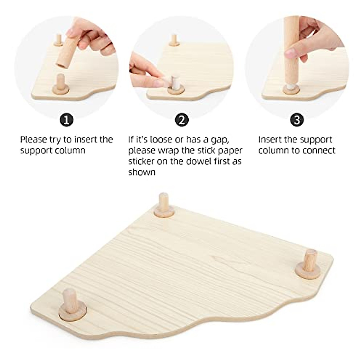 Niteangel Hamster Play Wooden Platform for Dwarf Syrian Hamsters Gerbils Mice Degus or Other Small Pets (Triangle - 5.9'' Height, Burlywood)