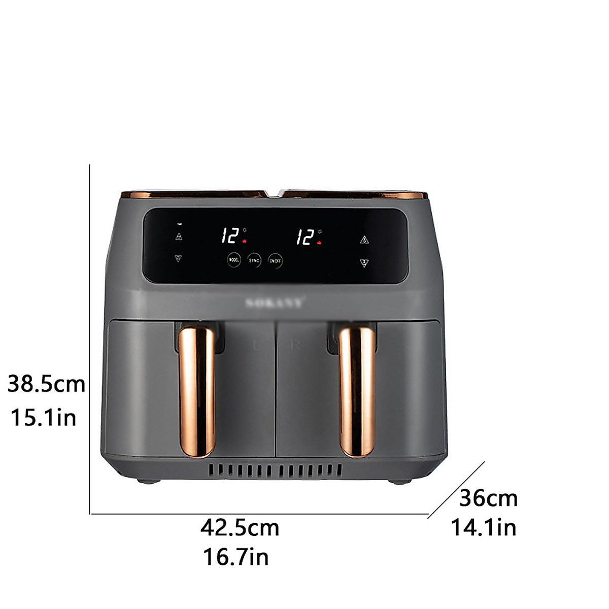 8l/2.1 Gallon Oil-free Air Fryer Multifunctional Automatic French Fries Machine Double-pot Large Capacity Air Fryer