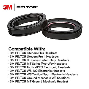 3M PELTOR Camelback Gel Sealing Rings HY80, Comfort Replacement Earmuff Cushions, Easy to Replace, Black