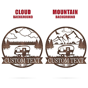 Personalized Retro Camper Outdoor Metal Sign | Camper Decor | Camping Gift | Happy Campers Sign | Custom Camping Name Wall Art | Airstream