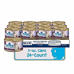 Blue Buffalo Baby Blue Healthy Growth Formula Natural Kitten Pate Wet Cat Food, Chicken Recipe 3-oz Cans (Pack of 24)