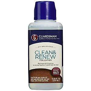 Guardsman Clean & Renew For Leather 8.45 oz - Removes Dirt and Grime, Great For Leather Furniture & Car Interiors - 2 Pack
