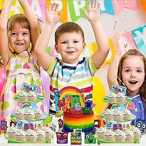 Number Blocks Cupcake Stand, Number Theme Birthday Party Decorations, 3-Tier Dessert Stand Birthday Party Supplies Numberblocks Cupcake Decor for Baby Shower Kids Birthday