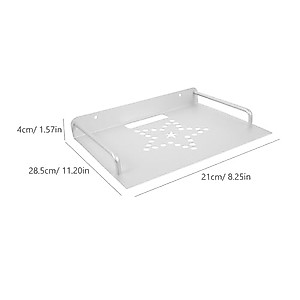 Zerodeko Box Metal Router Stand Wall Mount Shelf Wifi Router Holder Tv Remote Holder Projector Holder Router Wall Shelf Wifi Router Tray Wall Mount Router Small Wall Shelf Tv Stand White