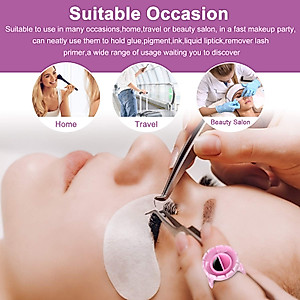 MEKK Glue Rings 100PCS Glue Rings for Eyelash Extension Lash Extension Supplies Disposable Lash Extension Supplies Fanning Blossom Cups for Eyelash Extension(Pink)…