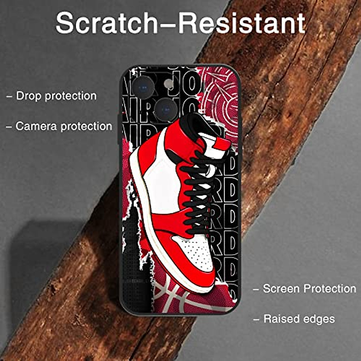 Compatible with iPhone 13 Mini Case Soft TPU Material Designed with Red Basketball Shoes Sneaker, Suitable for Energetic Sports-Loving Young People
