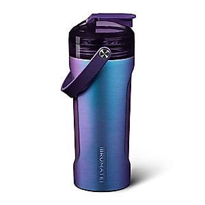BrüMate MultiShaker Blender Shaker Bottle | 100% Leakproof Insulated Stainless Steel Shaker Bottle | Protein Shaker Bottle, and Pre Workout Bottle for the Gym | 26oz (Dark Aura)