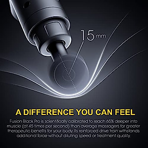 Fusion Black Pro Muscle Massage Gun Deep Tissue Percussion Muscle Massager Gun for Athletes Pain Relief Therapy and Relaxation, Percussion Therapy Chiropractor Massager, Body Massager (Black Pro)