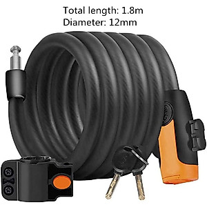 Bicycle Locks Heavy Duty Anti Theft Bike Lock High Security Level Bicycle Lock Heavy Duty Chain Bike Locks with Keys PVC Waterproof Rustproof for Cycle Moto Scooter Grills Gate Fence,