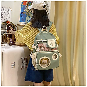 EGEN Kawaii Backpack Back to School Essential Large Capacity Aesthetic Backpack (Blue)