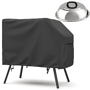Upgraded Griddle Cover - 22 Inch with Hood and Stand for Blackstone, Waterproof & Heavy Duty with Large Air Vent and Straps, Includes Basting Cover