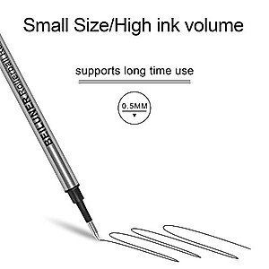 0.5mm Replaceable Refills Compatible for BEILUNER Luxury Wooden Ballpoint Pen Writing Set, Black Ink, direct insertion - 9 Pack