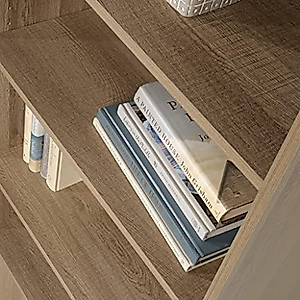 Sauder Beginnings Bookcase with Doors, L: 24.65" x W: 11.65" x H: 71.14", Summer Oak Finish