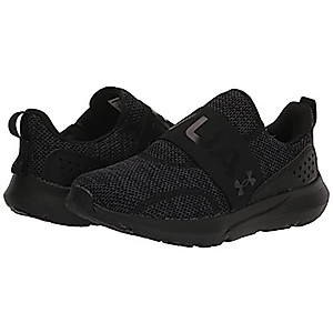 Under Armour Women's Surge 3 Slip On Running Shoe, (002) Black/Black/Black, 8