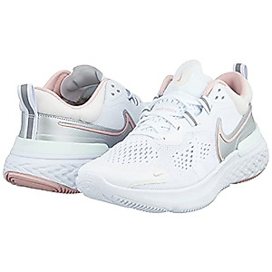 Nike Women's React Miler 2 Shoes, White/Pink, 10.5